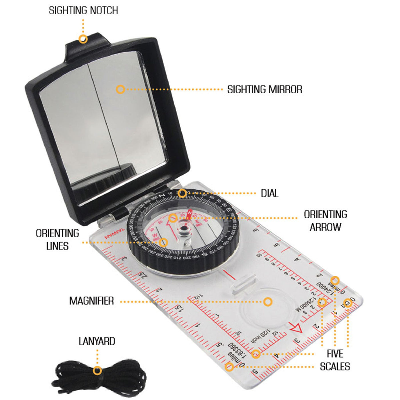 NDuR Sighting Compass with Mirror – Survival Gear BSO